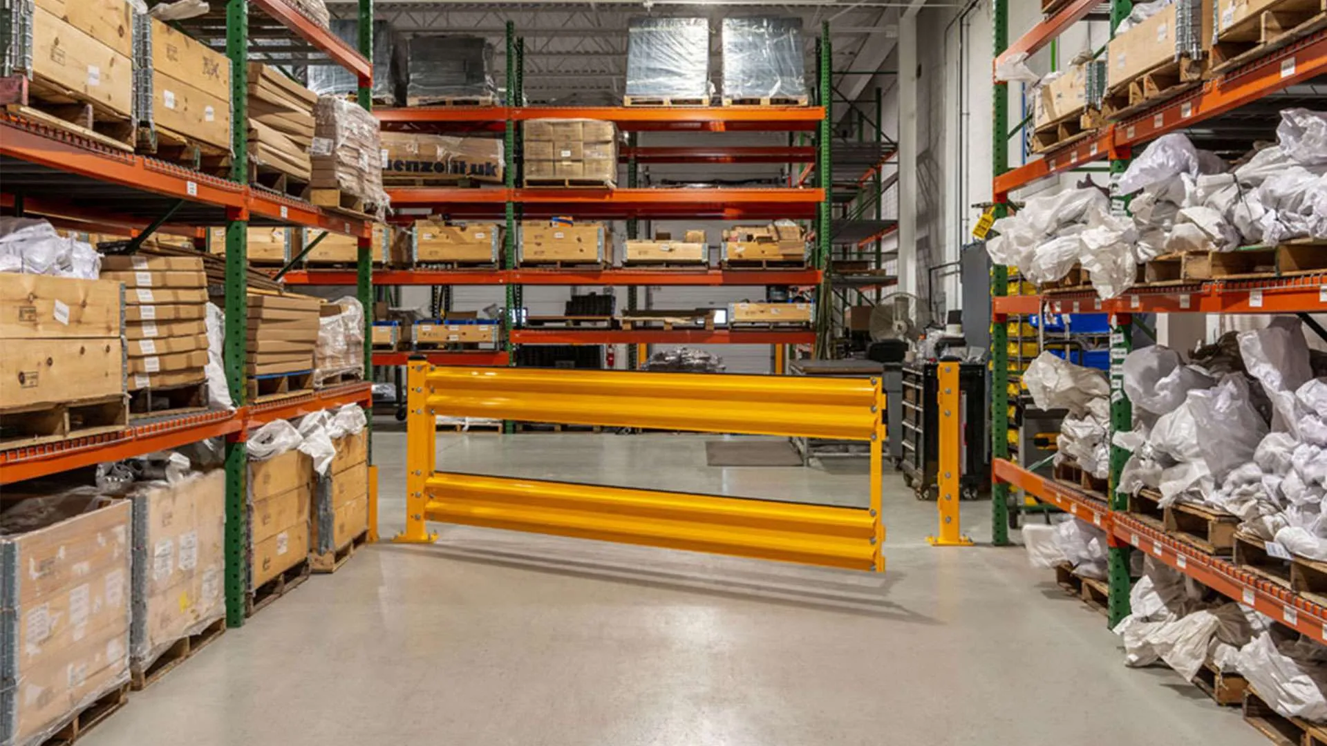 Warehouse Safety with Barriers & Rigid Rail- Lighthouse Safety
